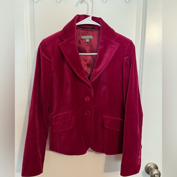 Ann Taylor | Jackets & Coats | Pink Velvet Ann Taylor Suit Jacket ...